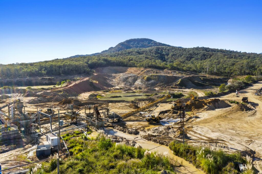 A sands and soil quarry at Tamborine, south of Brisbane in the Scenic ...